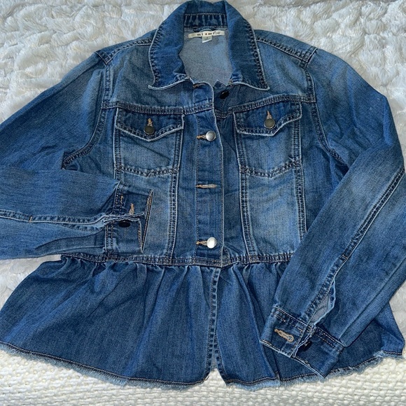 miami | Jackets & Coats | Miami Peplum Jean Jacket | Poshmark
